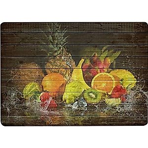 BFJLCWEKF Tempered Glass Cutting Board Fruits on black background with water splash Tableware Kitchen Decorative Cutting Board with Non-slip Legs, Serving Board, Large Size, 15 inches x 11 inches
