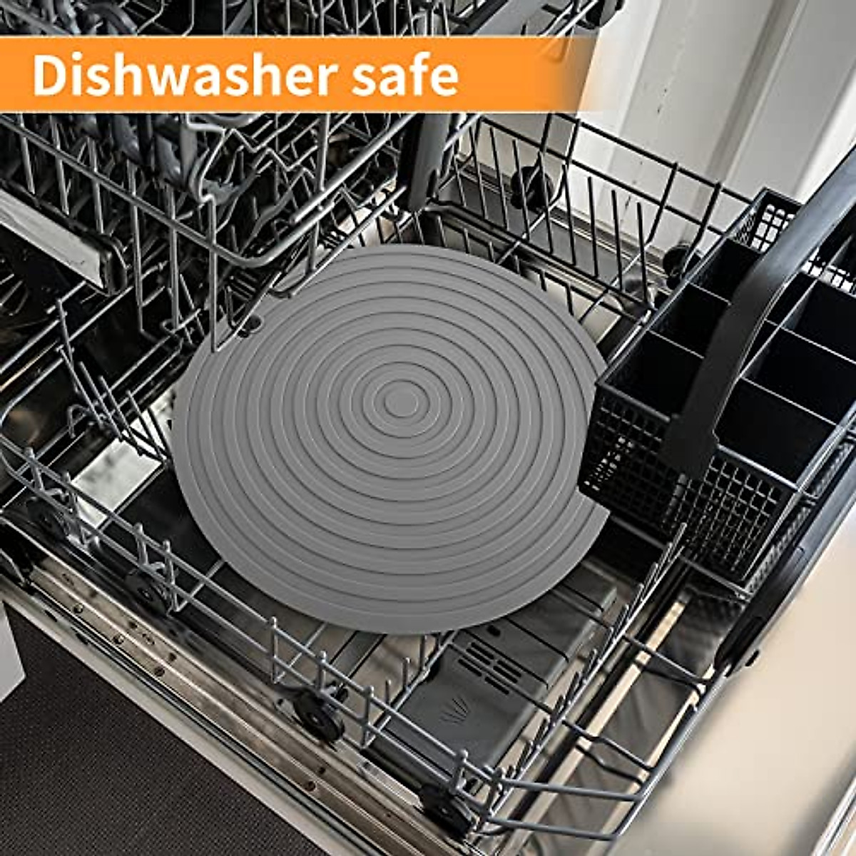 Ptlom Pet Food Mat for Dog and Cat Placemat 2 Pcs, Mat for Prevent Food and Water Overflow, Suitable for Medium and Small Pet, Silicone, 9.5"* 9.5"