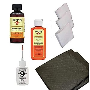 Gun Cleaner with Gun Oil Needle Applicator, Refill, WM Cotton Patches and Absorbent Cleaning Pads