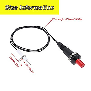 Guofulda 2 Sets Grill Piezo Igniters, Type of 1 Out 2 Electrode 200 Degree Resistance Wire 1 Meter, with Cable Push Button Igniter, Fit for Gas Fireplace, Oven, Heater, Kitchen lgniter