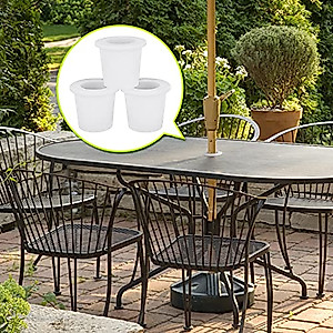 3 Pcs Table Umbrella Hole Ring Pool Umbrella Stabilizer White Patio Umbrella Cones Wedge Plug Fit for 2 to 2.5” Outdoor Umbrella Table Hole or 1.5” Umbrellas Pole Stabilizer Adapter for Inground Pool