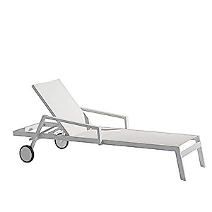 Whiteline Modern Outdoor Living White Bondi Contemporary Outdoor Chaise, 2 Piece Set