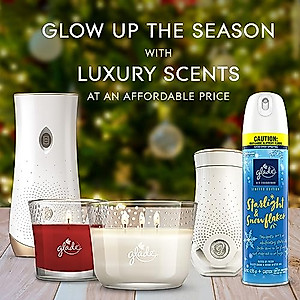 Glade Candle Starlight & Snowflakes, Fragrance Candle Infused with Essential Oils, Air Freshener Candle, 3-Wick Candle, 6.8 Oz