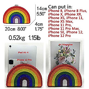Rainbow Bags For Women Crystal Clutch Purse Evening Bag Fashion Party Rhinestone Handbags
