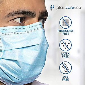 ASTM Level 1 3-Ply Face Masks, Disposable (Blue) (Box of 50) by PlastCare USA