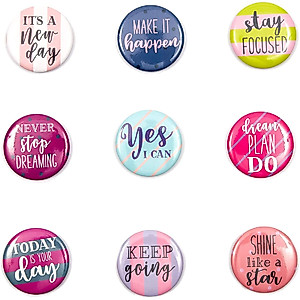 Paper Junkie 18 Pack Inspirational Quote Decorative Magnets for Fridge Refrigerator Locker