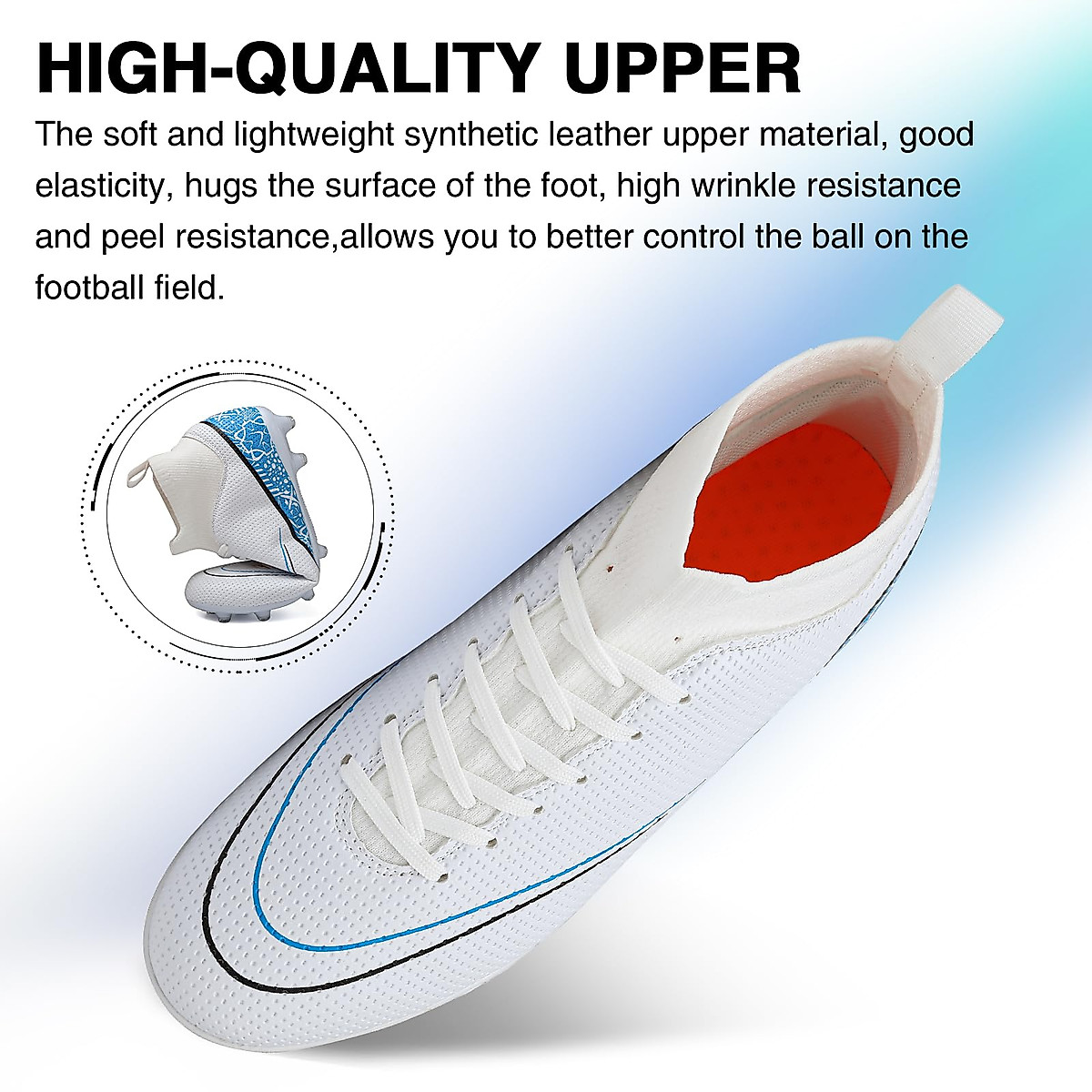 Soccer Cleats Mens Football Cleats Women Tacos de Futbol para Hombre Soccer Shoes for Big Boy High Top Football Boots Tacos de Futbol Zapatos de Futbol para Hombres Outdoor Soccer Shoes AG