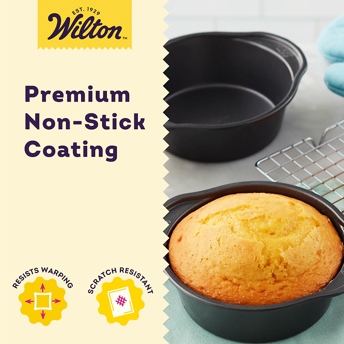 Wilton Perfect Results Premium 6-inch Non-Stick Round Cake Pan Set, 2-Piece, Steel