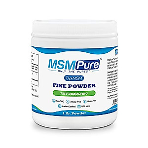 Kala Health MSMPure MSM - 1 lb Fine Powder Crystals, 99.9% Pure Distilled Organic Sulfur Crystals for Joint Health, Skin & Hair, Made in The USA
