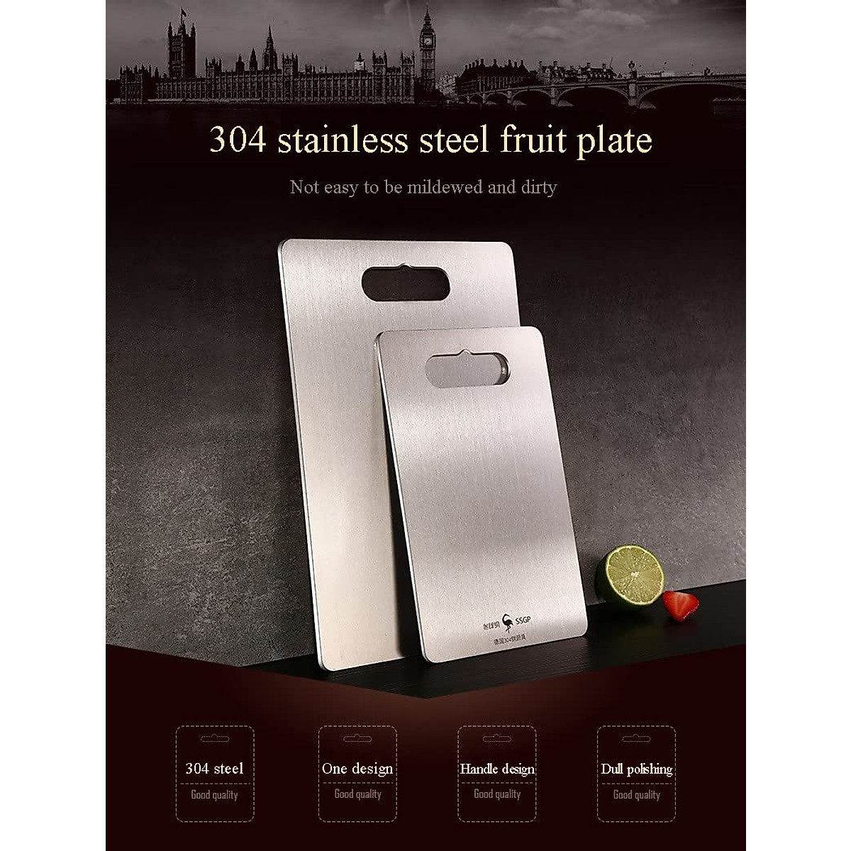 Cutting Boards,Stainless Steel Heavy Duty Cutting Board Chopping Board for Home Kitchen Pastry Board For Meat,Vegetables,Bread, Cutting Mats