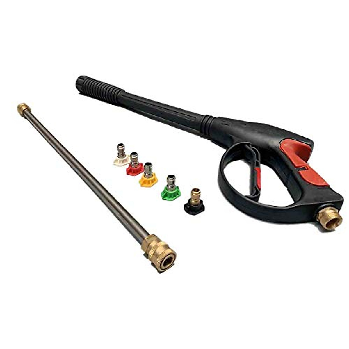 Cozyel 8-Part Pressure Washer Gun Replacement Kit, 5 Quick Connect Pressure Washer Tips, 3600PSI Power Washer Gun, 26Ft 3000PSI Pressure Washer Hose, 19" Pressure Washer Wand, Pressure Washer Parts