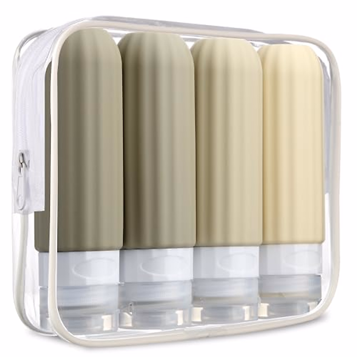 Mrsdry Travel Bottles for Toiletries, TSA Approved, Silicone Travel Bottles, BPA Free, 3oz Leak Proof Travel Size Bottles, Travel Accessories for Shampoo Body Wash Lotion Soap Liquids (4 Pack)