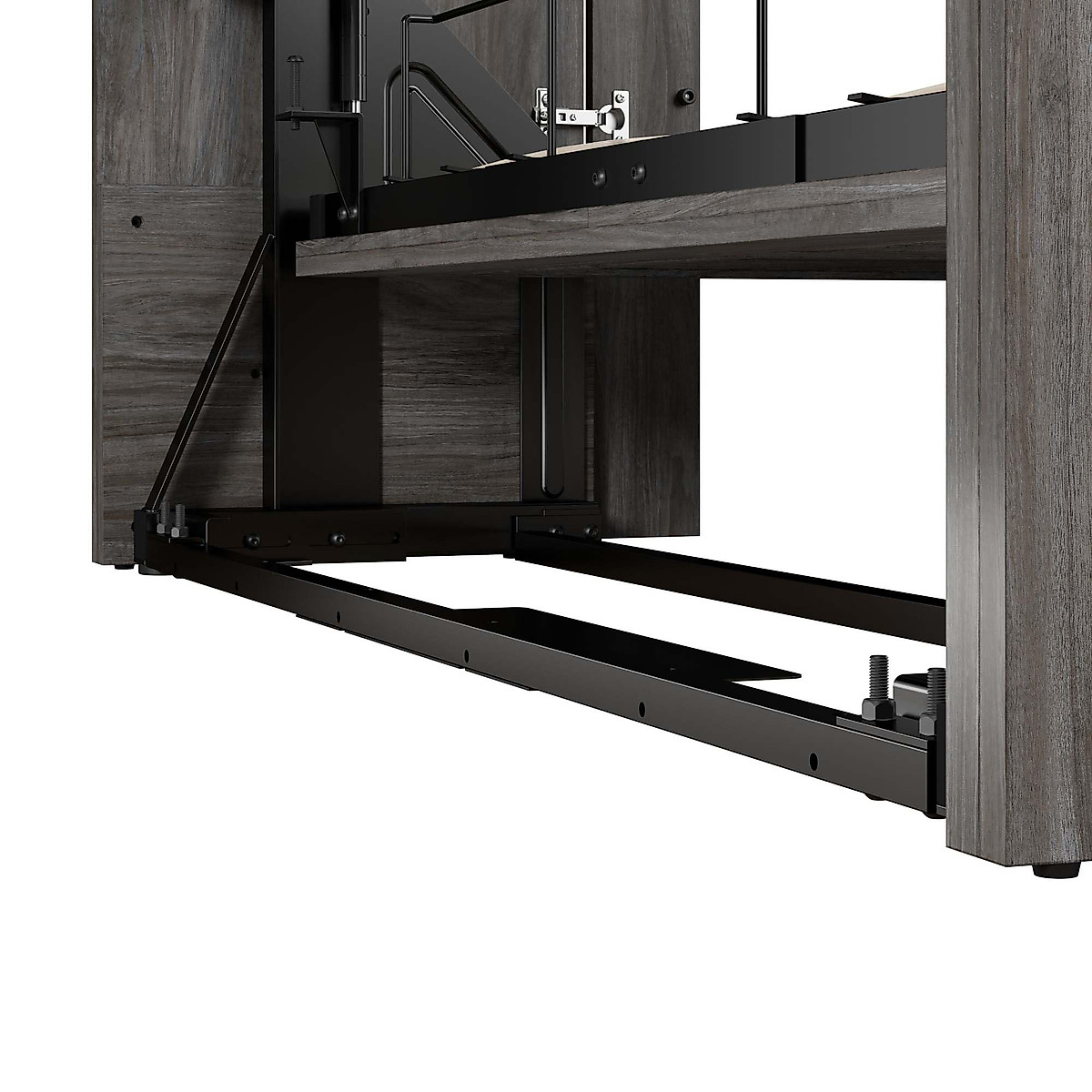 Bestar Versatile Murphy Bed in Walnut Gray, Sleeping Arrangement for Multipurpose Room, Full, Grey