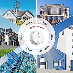 Combination Smoke and Carbon Monoxide Detector Alarm, 2-Pack Beeps Warning Smoke and CO Alarms for Basements Travel Home Office House Bedroom Living Room Car, Battery Operated, Comply with UL 217/2034