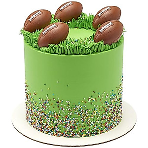 DECOPAC 3D Football Rings, Cupcake Decorations, Food Safe Cake Toppers – 24 Pack, Multicolor