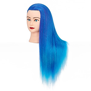 Headwinn Mannequin Head with Hair 26"-28" Synthetic Fiber Long Hair Styling Training Head Manikin Cosmetology Doll Head Free Clamp Stand (6RB1711WD0320)