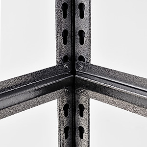 LOPOO 78" H 5-Tier Metal Shelves for Storage Garage Shelving, Heavy Duty Storage Shelves with 2000 lbs Capacity, Adjustable Garage Shelf Industrial Shelving Unit, Metal Storage Utility Rack, Black