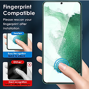 ivoler [2+2 Pack Tempered Glass Screen Protector for Samsung Galaxy S22 5G 6.1'' 2022 [2 Pack] [Not Fit Galaxy S22Plus&S22 Ultra ] with [2 Pack] Camera Lens Protector with Alignment Frame Clear