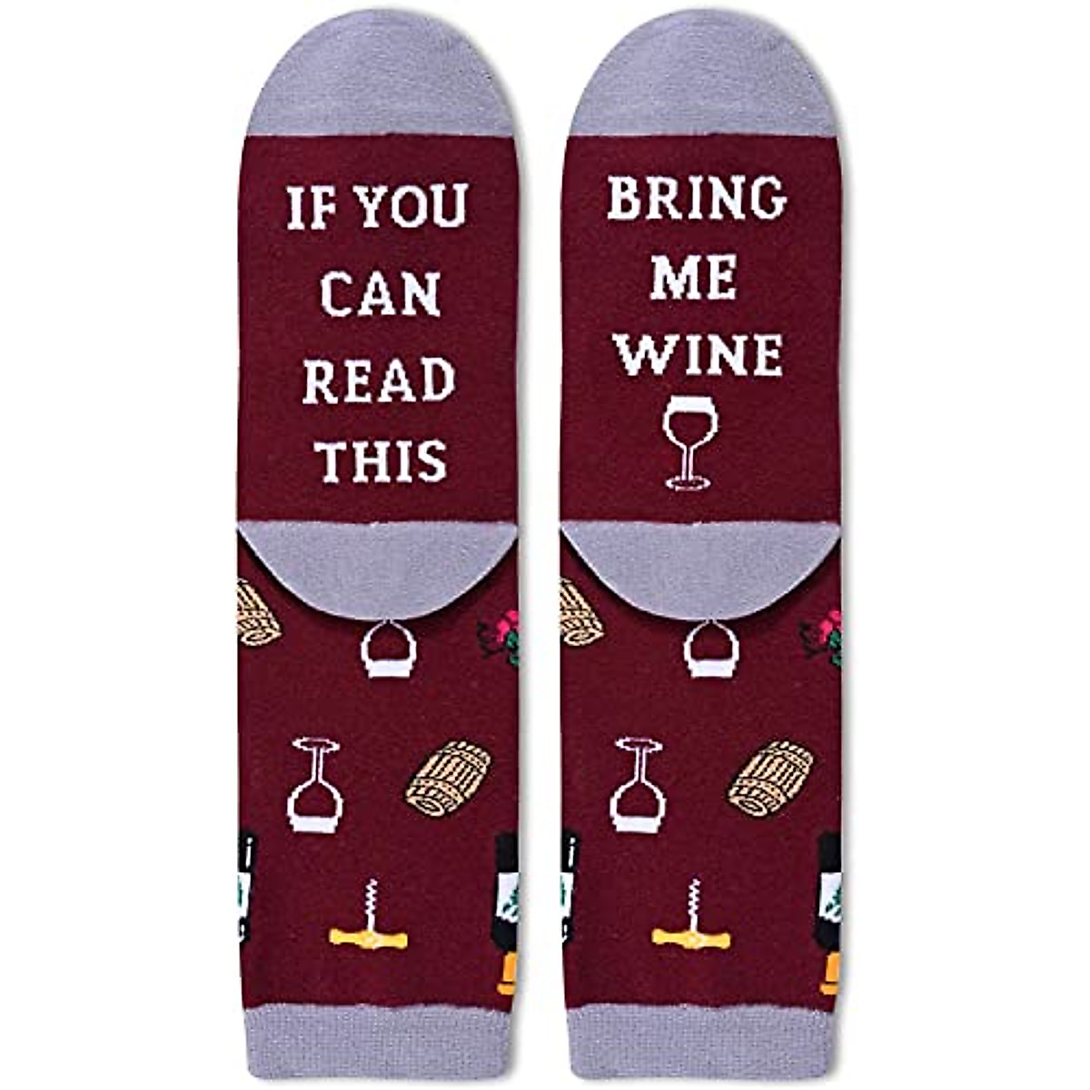 sockfun Wine Socks If You Can Read This Socks Bring Me Wine Socks Wine Gifts for Women, Funny Secret Santa Gifts Womens Novelty Socks Wine Stocking Stuffers