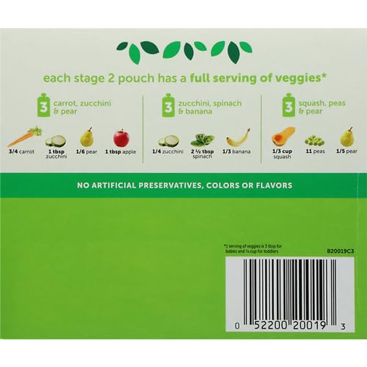 Beech-Nut Veggies Stage 2 Baby Food Variety Pack, 3.5 oz Pouch (9 Pack)