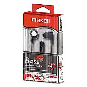 B-13 Bass Earbuds with Microphone, Black, 52 Cord"