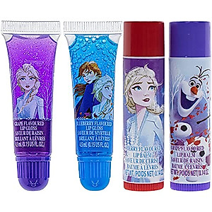 Disney Frozen - Townley Girl Super Sparkly Cosmetic Beauty Makeup Set For Girls with Clips, Press On Nail, Lip Gloss, Nail Stickers, Lip Balm, Nail Gems and Mirror For Parties, Sleepovers & Makeovers