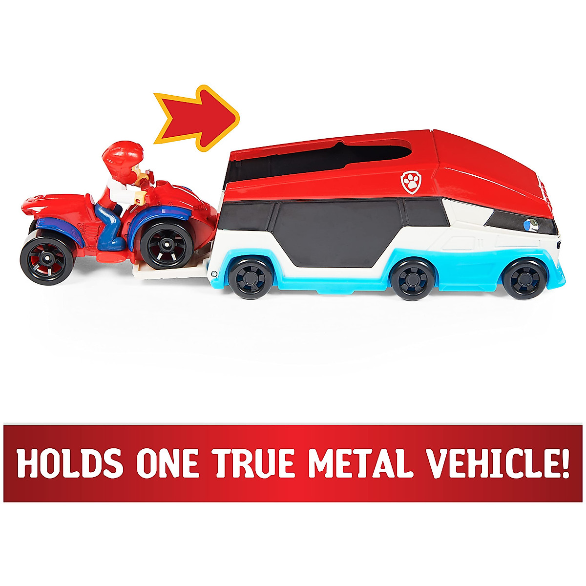 Paw Patrol, True Metal PAW Patroller Die-Cast Team Vehicle with 1:55 Scale Ryder ATV Toy Car, Kids Toys for Ages 3 and up