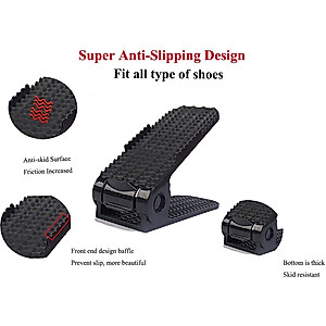 Yagizaai Bayou Shoe Slots, 20 PCS Shoes Slots Organizer, 4-Level Adjustable Shoe Stacker, Upgraded Shoe Space Saver, 50% Space-Saving Shoe Holders(Black)