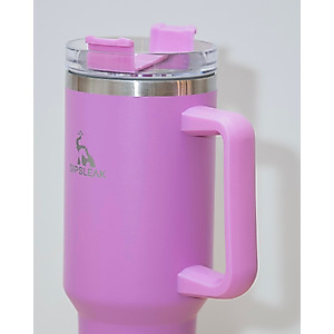 Du&Kha SIPSLEAK 40 Oz Tumbler with Handle and Straw – Stainless Steel Insulated Tumblers with 2 Lids, 2 Straws, Straw Brush – Portable and Reusable Coffee Tumbler Travel Coffee Mug Keeps Hot and Cold