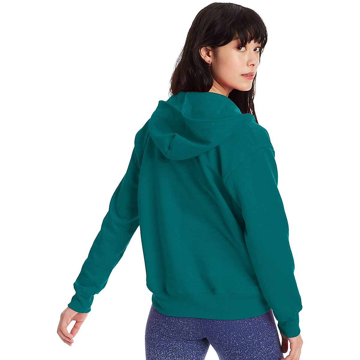 Hanes Comfortblend Full-Zip Hooded, EcoSmart Sweatshirt, Women's Comfortable Hoodie, Jade Pine