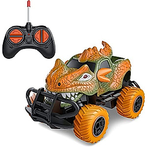 Dinosaur Remote Control Cars Toys for Boys Kids, Remote Control Dinosaur Car Toys, RC Dinosaur Truck Toys, Mini Dino Car Toys with 4-Channel Off-Road RC Race Cars for Toddlers Birthday Gifts
