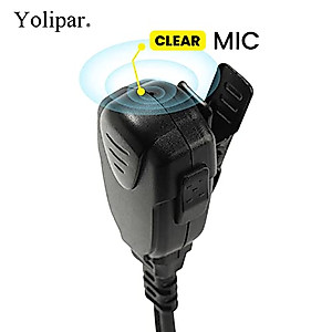 Yolipar 10 PCS CP200D RDM2070D Surveillance Earpiece Compatible with Motorola Radio CLS1410 CLS1110 CP200 GP300 GP2000 Walkie Talkie Radio with PTT Mic Tansparent Acoustic Tube Headset