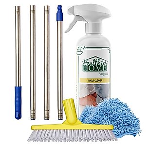 CHOMP! Grout Cleaner and Brightener, Includes Easy Scrubber Grout Cleaner Brush, Refreshes Grout and Removes Stains on Tile Floors and Walls in Showers, Bathrooms, Kitchens (1 Bottle x 32 Fl Oz)