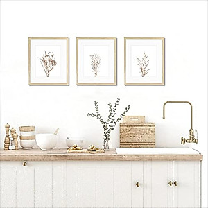 Botanical Wall Art Framed, Boho Wall Art Farmhouse Decor, Rustic Plant Wall Pictures Paintings, Modern Minimalist Boho Theme Art Prints Ready To Hang for Living Room Bedroom Bathroom Kitchen Boho Room Decor (11x14Inch,Framed Wall Art)