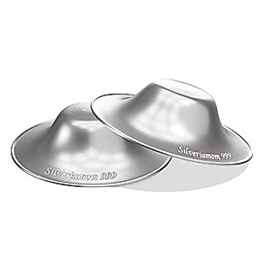 Silveriumom The Original Silver Nursing Cups - Nipple Shields for Nursing Newborn - 100% Pure Silver 999 Silver and Handmade - Nipple Covers Breastfeeding