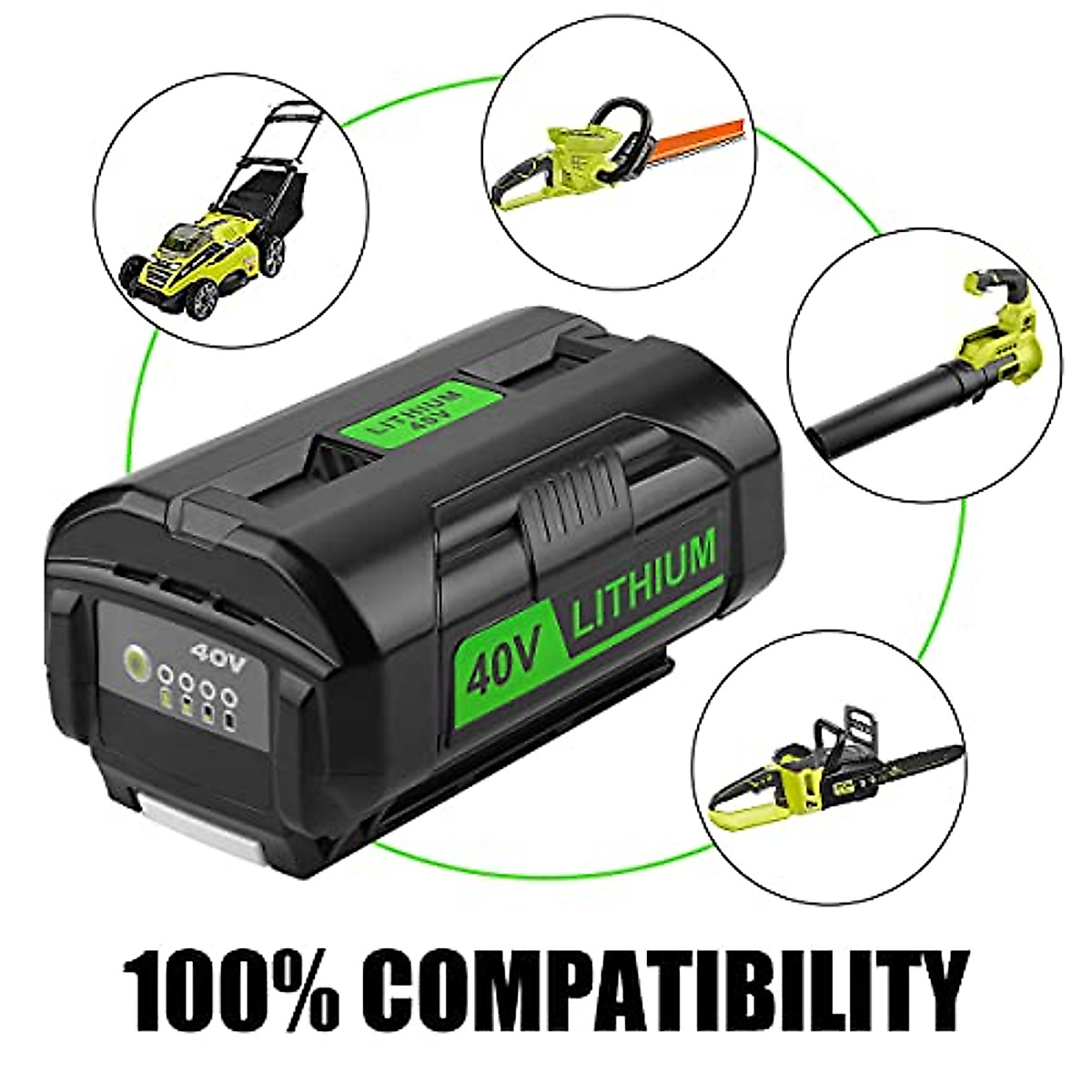 energup 40V 6500mAh Battery for Ryobi 40Volt Battery Ryobi 40V Power Tools OP4015 OP4026 OP40201 OP40261 OP4030 OP4040 OP40401 OP4050 OP4060A RY40200 RY40403 RY40204 for Ryobi 40V Lithium Battery