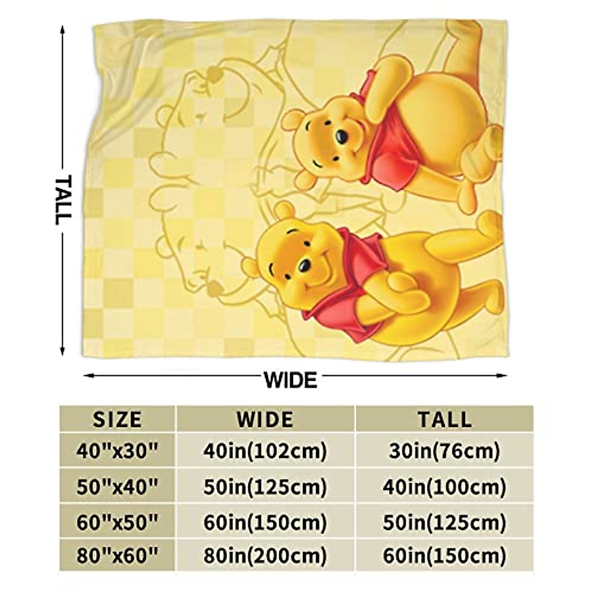 2PCS 60x50 inches Cute Blanket Throw Blanket-Fluffy, Warm, Comfy, Plush 18X18in Pillow Case