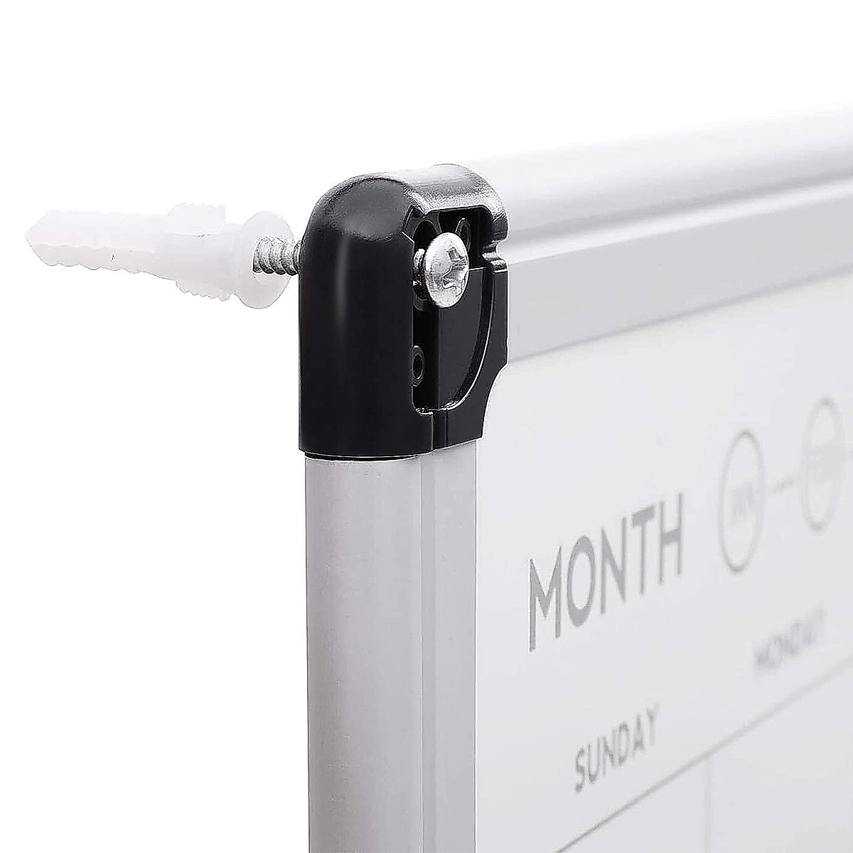 Amazon Basics Monthly Calendar Whiteboard Dry Erase and Cork Board, Silver Aluminium Frame, 24 x 36 Inches