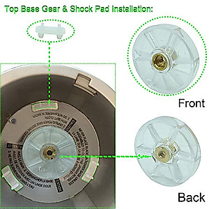 Top Base Gear & Rubber Blade Gear with Shock Pad by DTAIR Replacement for NutriBullet 600W 900W Blender NB-101B NB-101S NB-201(Set of 2)