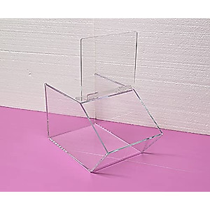 Storage containers hinge lid stackable clear acrylic product bins dispensers 2 pack