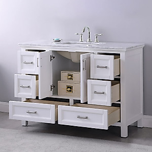 Altair Design Isla 48" Marble Countertop Single Vanity w/o Mirror Gray