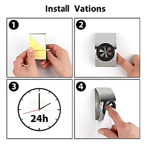 Mcduyant 2 Pieces Self Adhesive Dish Towel Holder Grabber Kitchen Towel Hook Wall Mount Towel Hangers Holders Non-Drilling Push Towel Holder for Bathroom Kitchen Wall No Drilling Required