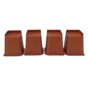 Oumefar 4Pcs Furniture Lift Risers ABS Furniture Bed Risers 6 Inch 8 Inch Heavy Duty Risers for Sofa and Table (Brown)