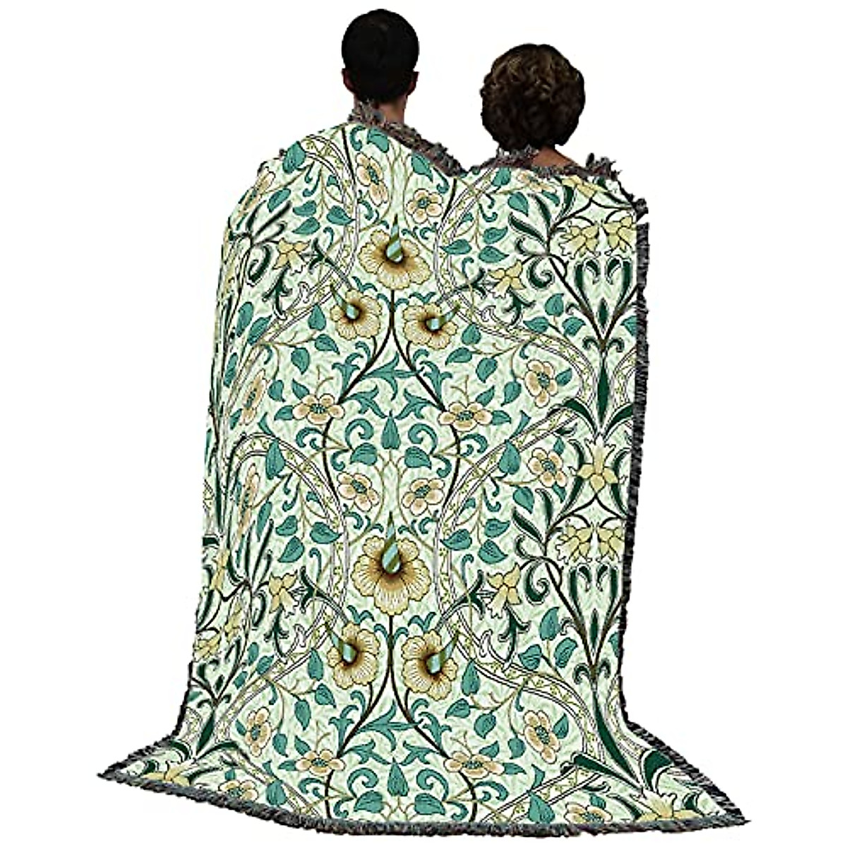 Pure Country Weavers William Morris Daffodil Meadow Blanket - Arts & Crafts - Gift Tapestry Throw Woven from Cotton - Made in The USA (72x54)