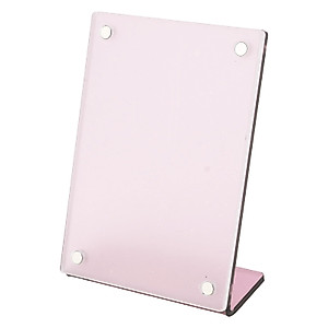 Jiawu Slanted Back Photo Frame, Self Standing Photo Frame Acrylic Multi Purpose Simple Operation for Office for Celebrity Mini Cards (Pink)