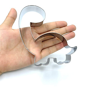 LILIAO Brontosaurus Cookie Cutter Cute Dinosaur Biscuit and Fondant Cutters for Kids - 3.7 x 4.1 inches - Stainless Steel