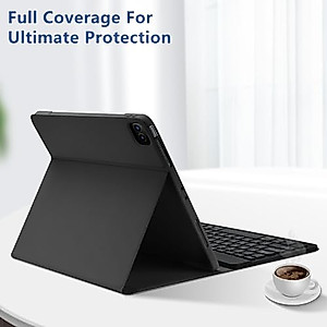 TQQ for iPad Air 13-inch (M3/M2, 2025/2024) & Pro 12.9 inch Case with Keyboard, Keyboard case for 12.9-inch iPad Pro 6th/5th Gen - with Pencil Holder for iPad Air 13-inch/iPad Pro 12.9 Black