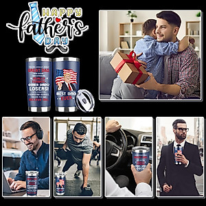 XWLAI Father's Day Papa Gifts from Daughter, Son, Kids - Dad Gifts from Daughter, Son on Fathers Day, Christmas, Birthday, Best Dad Ever Tumbler 20Oz, Stainless Steel Tumbler