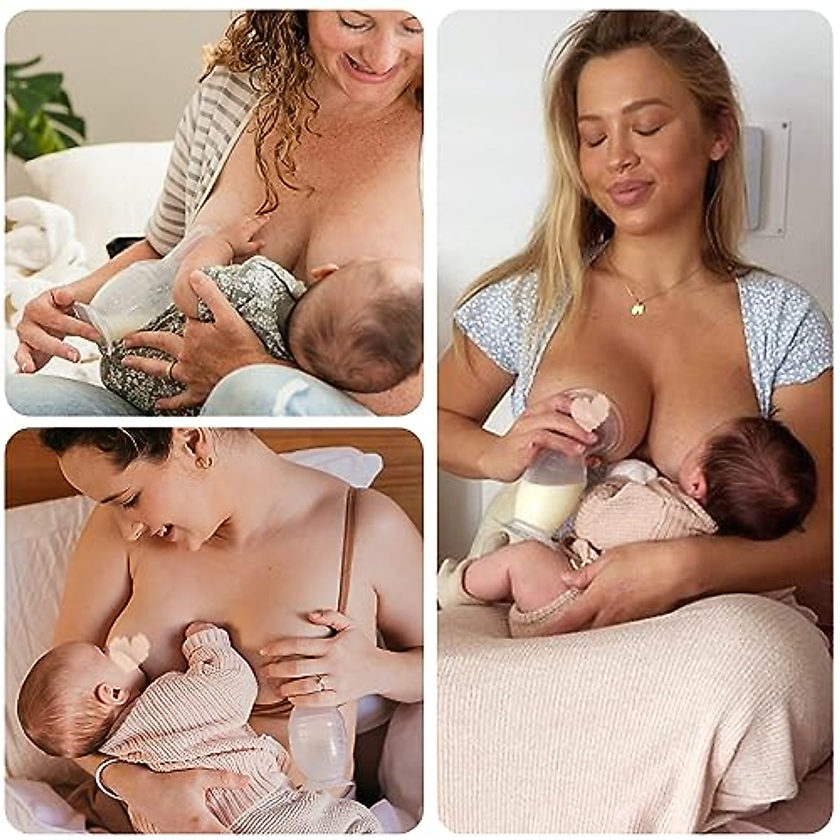 haakaa Manual Breast Pump with Suction Base and Flower Stopper Set for Breastfeeding (5oz/150ml)(White)