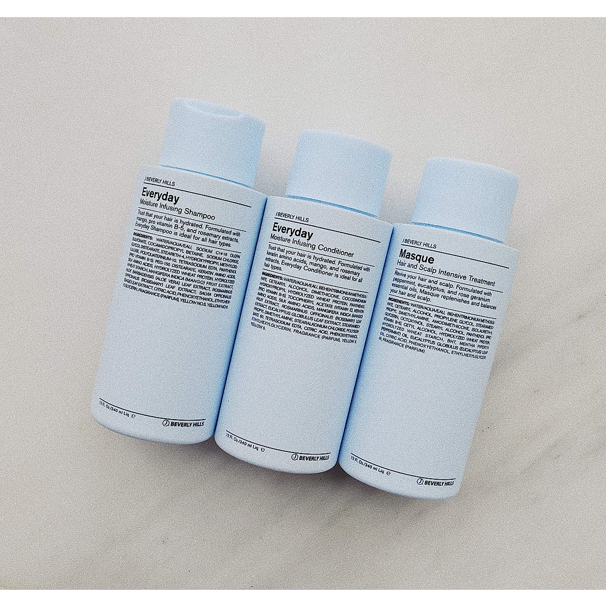 J Beverly Hills Blue Everyday Moisturizing Shampoo with Eucalyptus Oil for Hair Growth, (12 Oz)